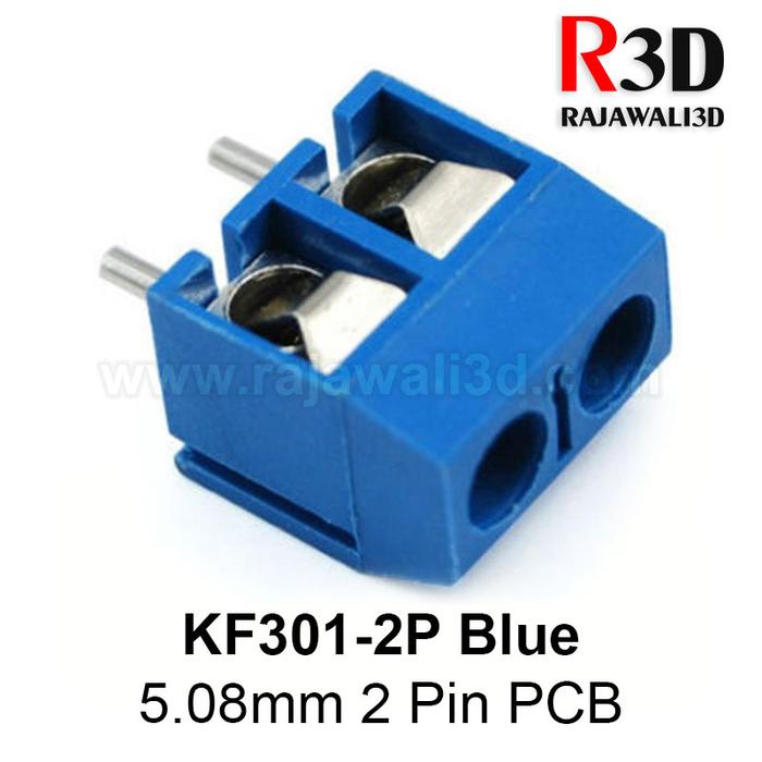 Jual Terminal Pcb Block Screw 2 Pin Kf301-2p 5.08mm Biru - Kab ...