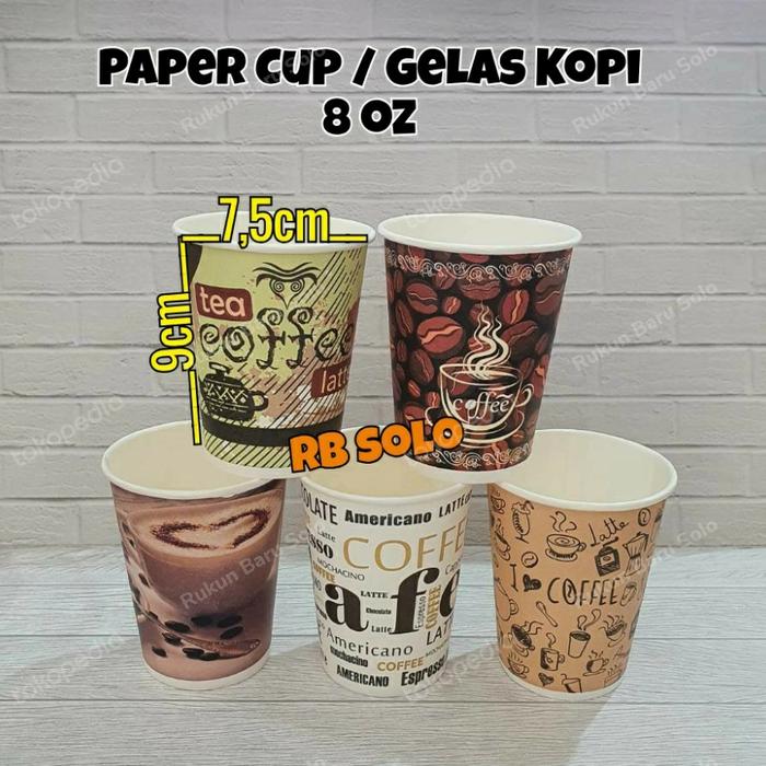 Jual Gelas Kopi Paper Cup Gelas Kertas 8 oz Starindo Tahan Panas (@50pcs) - Kota Surakarta ...