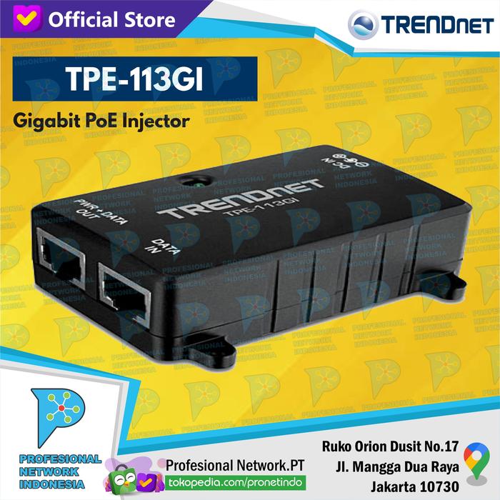 Jual TRENDNET TPE-113GI Gigabit Power over Ethernet (PoE) Injector ...