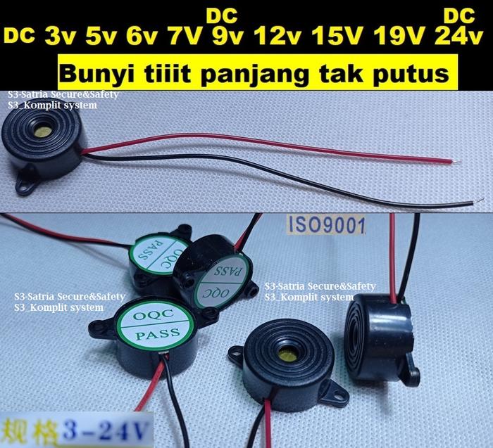 Jual BUZZER 3CM DC 3V 5v 9V 12V 24V BUZER aktif suara speaker long ...