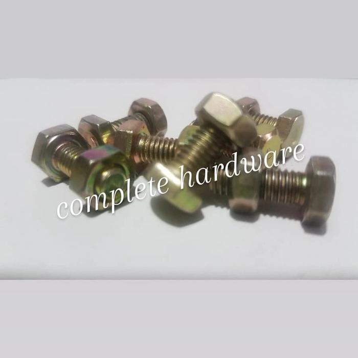 Jual baud+mur kunci 12 baut mur ring 8 mm m8x15, 20, 25, 30, 35, 40, 45 ...