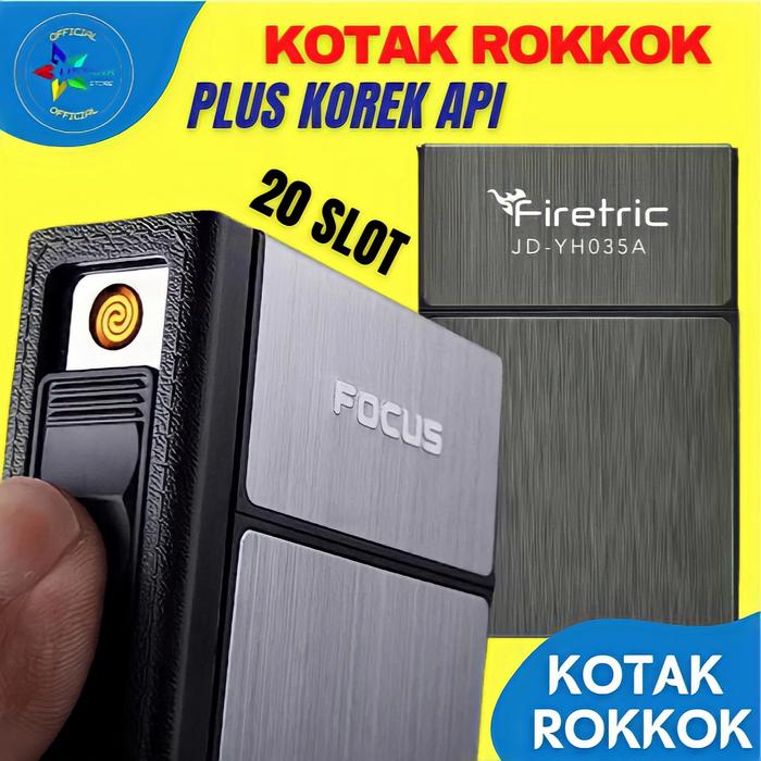 Jual Kotak Rokkok Korek Api Tempat Wadah Rokok Roko Elektrik 20 Slot ...