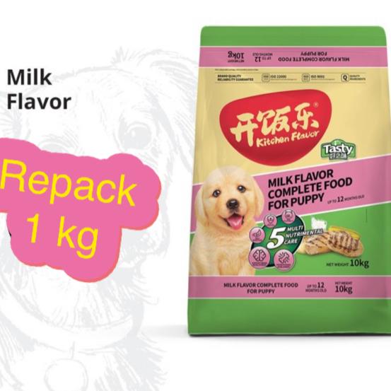 Jual Kitchen flavor tasty dog food puppy milk repack 1 kg - Kota ...