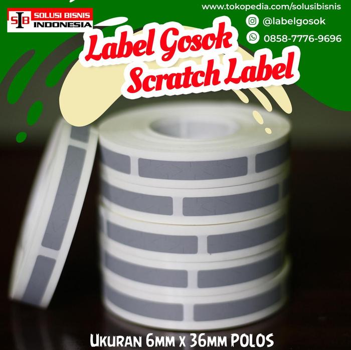 Promo Label Gosok Penutup Voucher Ukuran 6mm x 36mm POLOS - Paket 10 ...