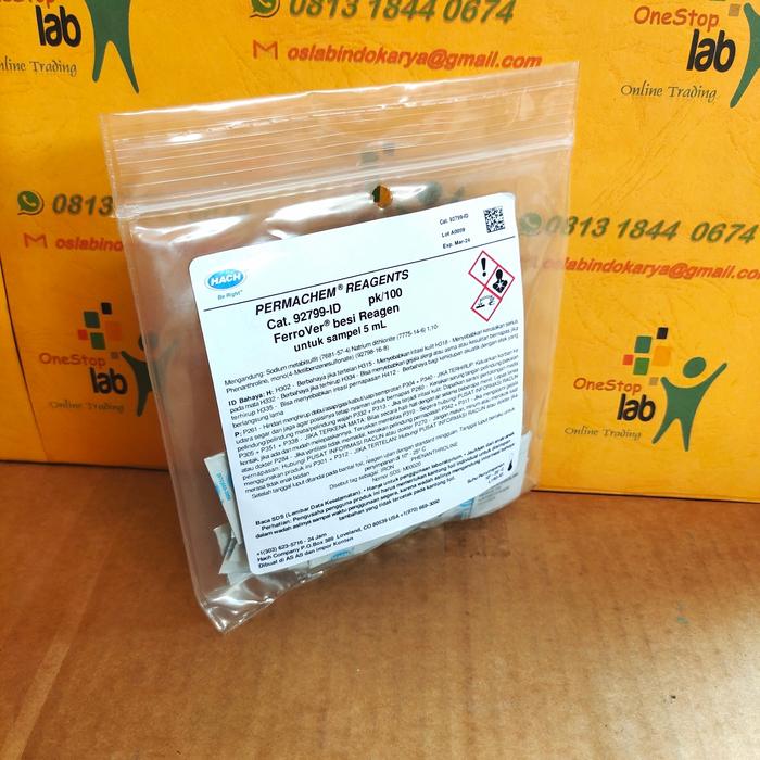 Jual FerroVer Iron Reagent Powder Pillows, 5 mL, pk/100 HACH Cat. 927 ...