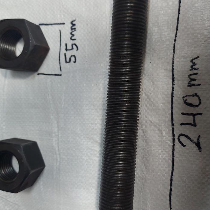 Jual Stud Bolt B7 M35 x 240mm Baut dan Mur Kunci 55 Stud 1⅜ Drat Halus ...
