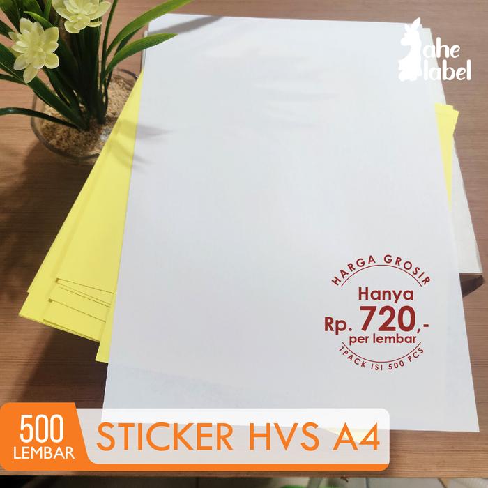 Jual STICKER HVS A4 STIKER KERTAS HVS A4 POLOS STIKER A4 ISI 500 LEMBAR ...