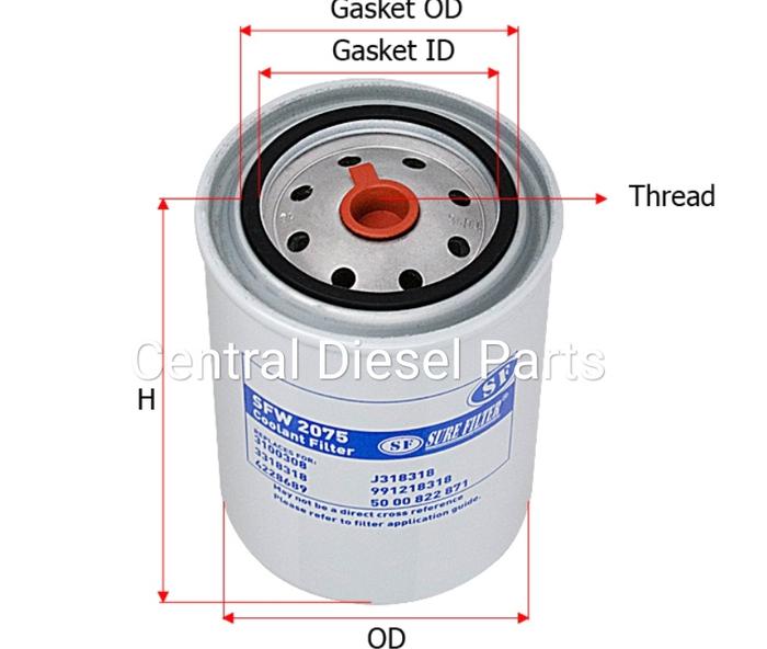 Jual Coolant Filter Cummins 299083 3100308 SFW2075 SFW 2075 Sure Filter ...