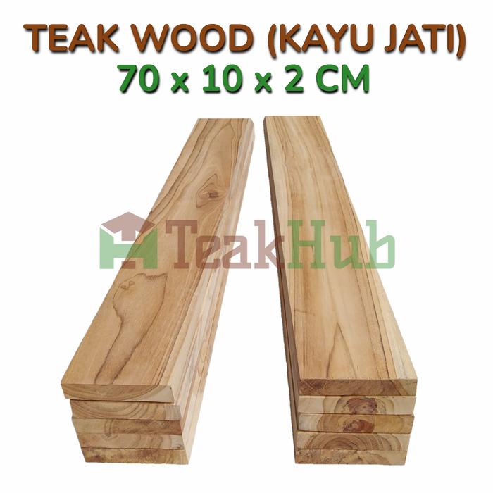 Jual Papan Kayu JATI ASLI Teak Wood Grade C ukuran 70 x 10 x 2 cm ...