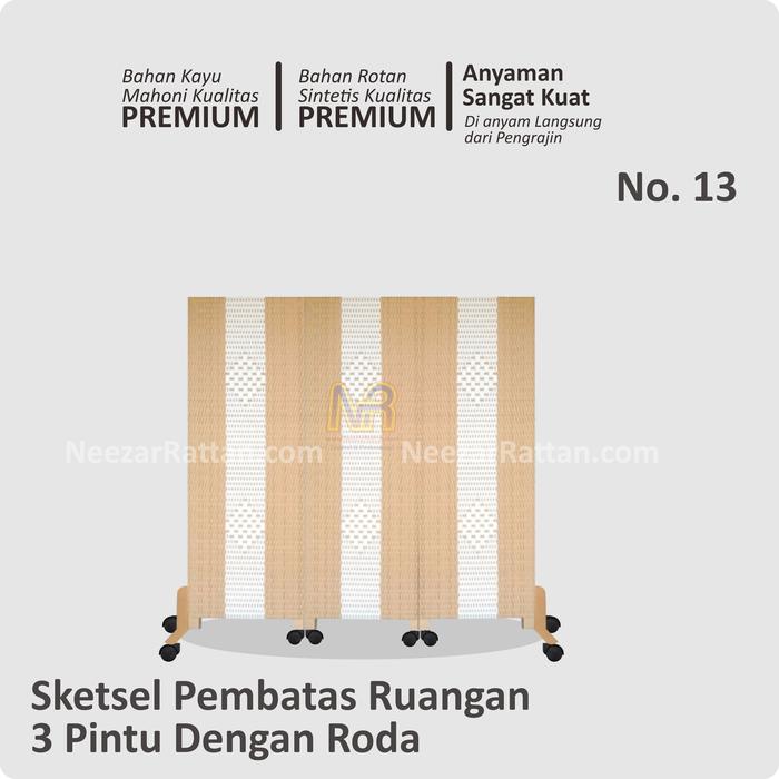 Jual Neezar Rattan Pembatas Ruangan Sketsel Minimalis Unik Rotan Lipat ...