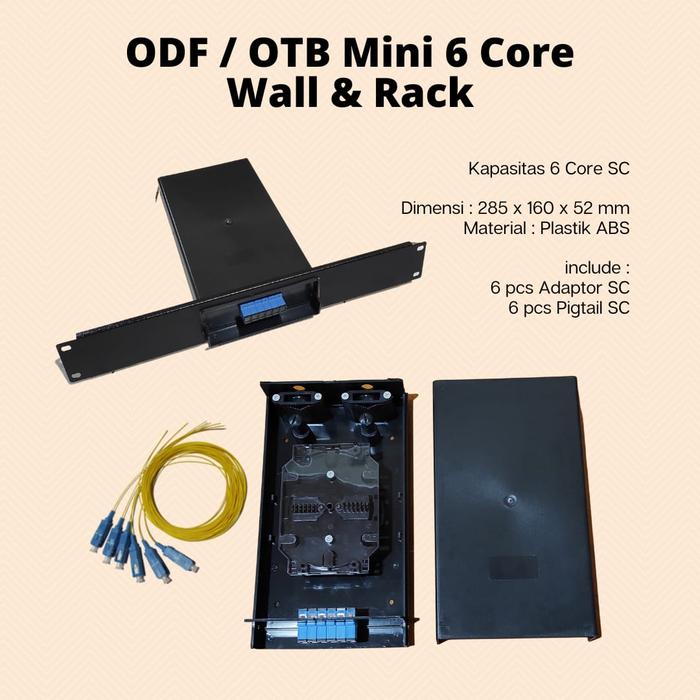 Jual ODF / OTB Mini 6 Core SC Singlemode Wall & Rack Komplit Pigtail SC ...