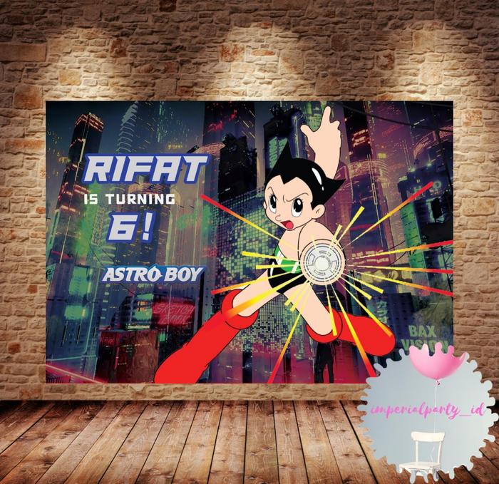 Jual Custom Backdrop Banner Spanduk Happy Birthday Astro Boy Atom - 1x1 ...