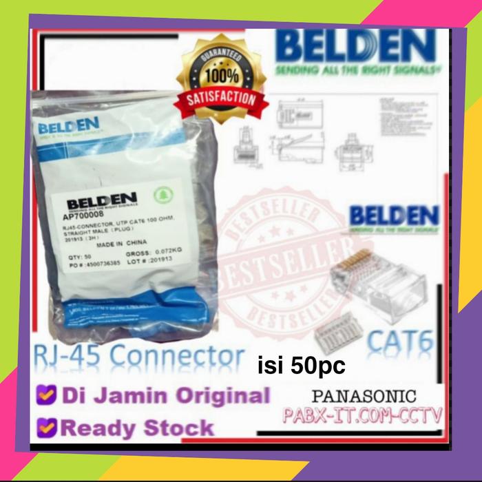 Jual Rj45 CAT6 BELDEN ORIGINAL CONECTOR CAT6 ORI isi50pc - Kota ...