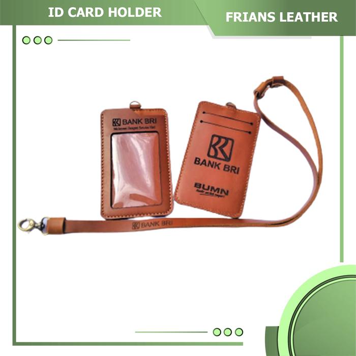 Jual Handmade ID Card Name Tag Holder Kulit Logo Bank Rakyat Indonesia ...