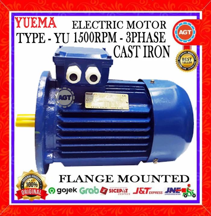 Jual YU 0.75KW-1HP-1500RPM-4P-3PHASE-B5 FRAME 802-4 ELECTRIC MOTOR YUEMA - Jakarta Pusat - TOKO ...