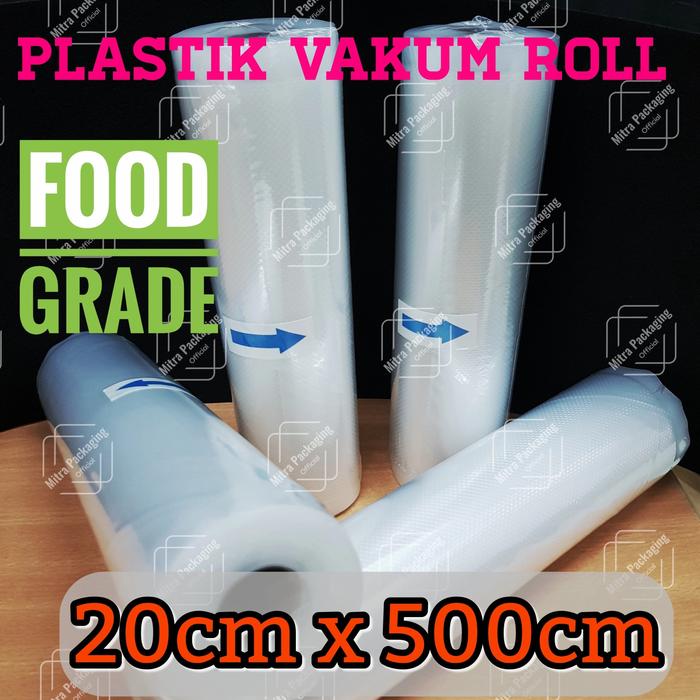 Jual Plastik Vakum Vacum 5 Meter Emboss Roll 20x500 - Food Vacuum bag ...