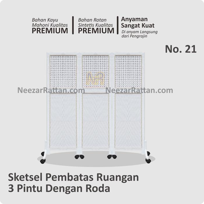 Jual Sketsel 3 pintu PAKAI RODA no 23. Pembatas Penyekat Partisi ...