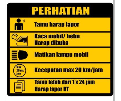 Jual RAMBU PERHATIAN TAMU WAJIB LAPOR 40 CM - Kota Bekasi - FPM ADV ...