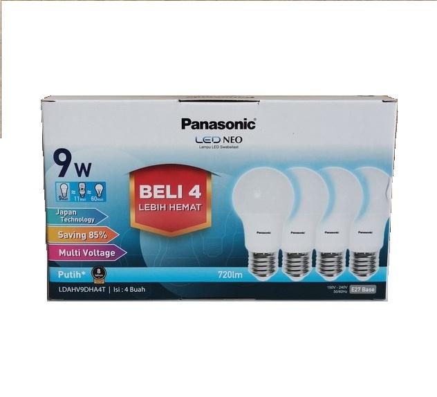 Jual Lampu LED Panasonic NEO 9W 9 W Bulb Bohlam Paket Isi 4 Original ...