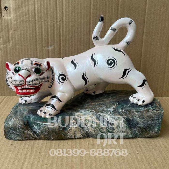 Jual Patung Dewa Harimau putih/ Pe Ho / Harimau putih 12 inch kayu 01 ...
