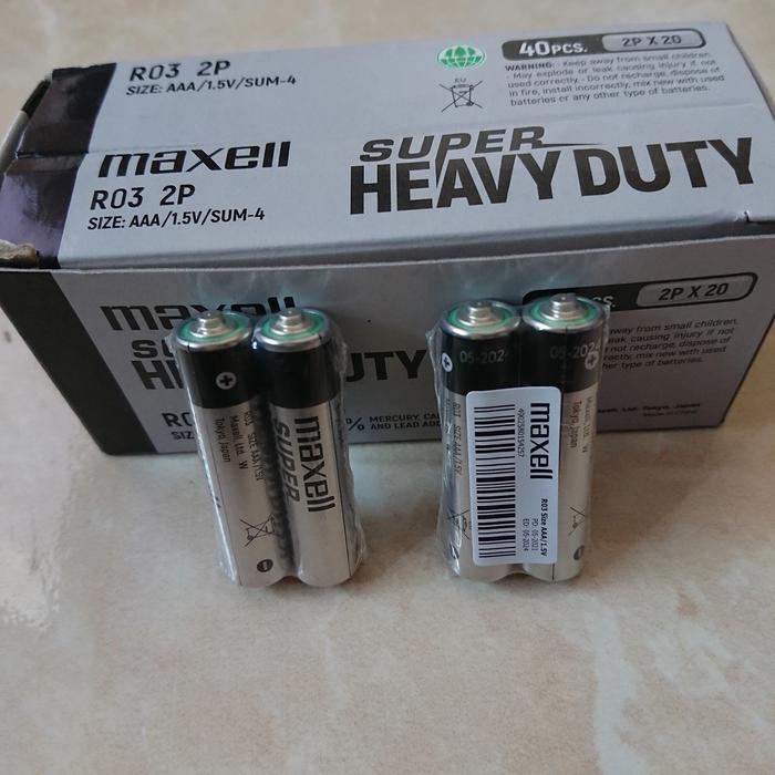 Jual Baterai Maxell AAA Original 1.5V UM-4 R03 Batrai A3 /Batrai AAA ...