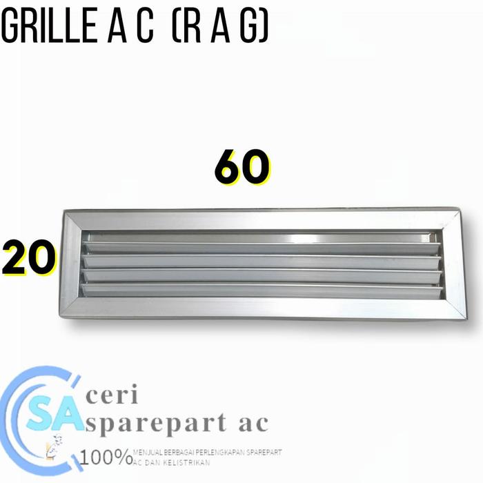 Jual RAG return air grille UKURAN 20 X 60 grill AC polos ukuran dalam ...