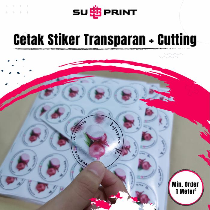 Jual Cetak Sticker Label Vinyl Transparan Per Meter² - Custom Desain, 4 ...