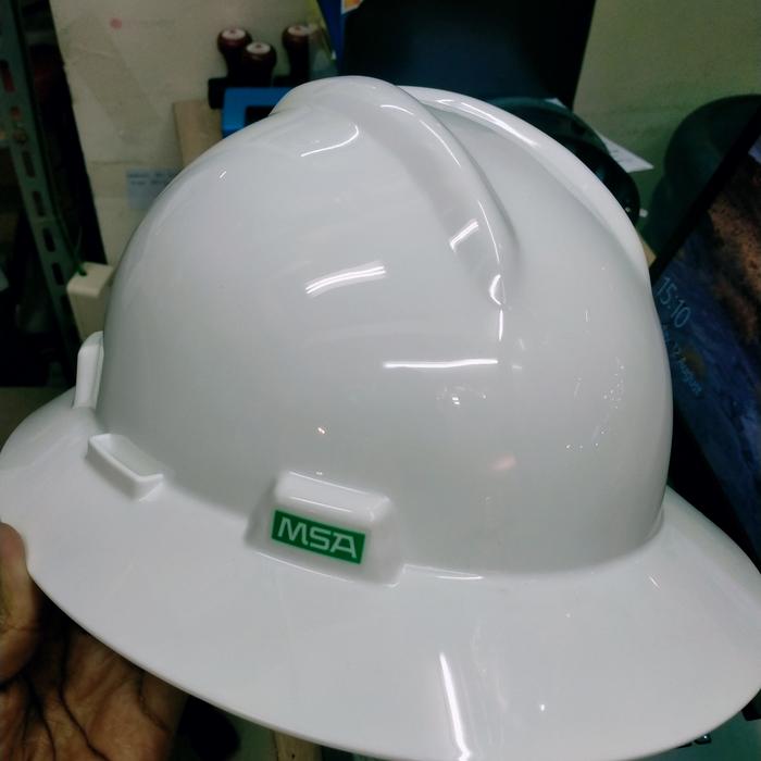 Jual Helm Proyek / Safety Helm / MSA V-Gard Full Brim + Fastrac MSA ...