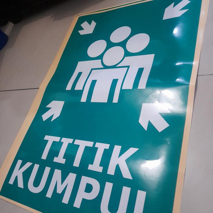 Jual sign tulisan stiker besar lebar 40cm assembly titik kumpul rambu ...