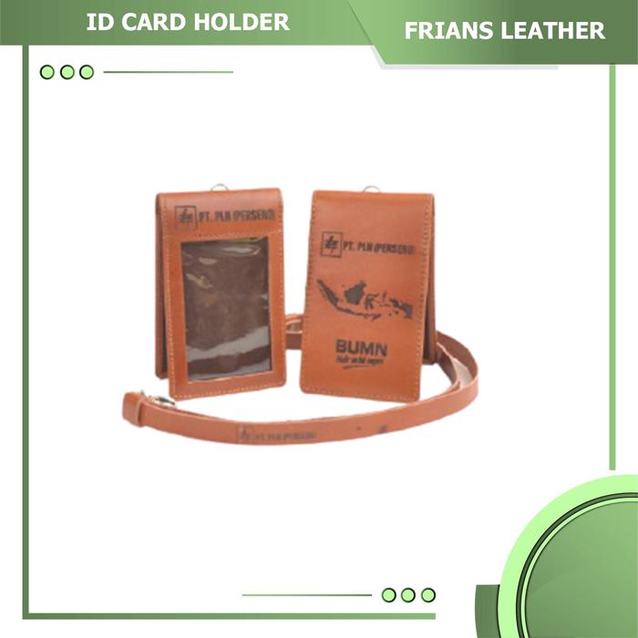 Jual ID Card Name Tag Holder Kulit Asli Logo Perusahaan Listrik Negara ...