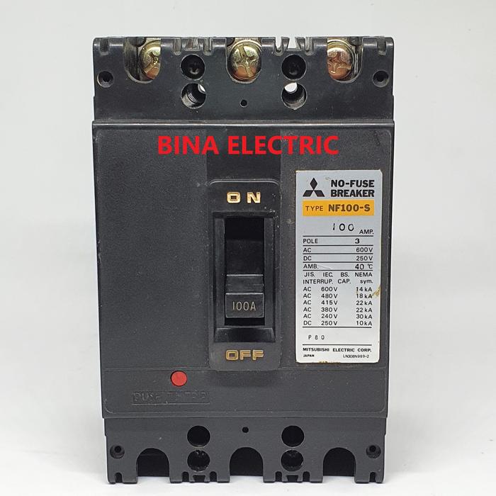 Jual MCCB Mitsubishi NF100-S 3P 100A / NFB Mitsubishi NF100S 3P 100A - Jakarta Pusat - Bina ...