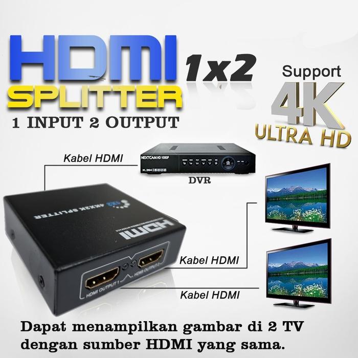 Promo HDMI Splitter 2Port 4K ( paralel HDMI ke 2TV ) - Kota Medan ...