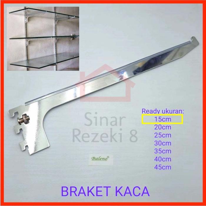 Jual Bracket Kaca 15 cm / Daun Braket Siku Penyangga Rak Kaca Display ...