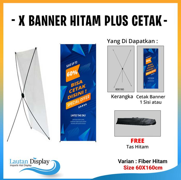 Jual Stand Banner Spanduk Standing Poster X Baner 60x160 cm Plus Cetak ...