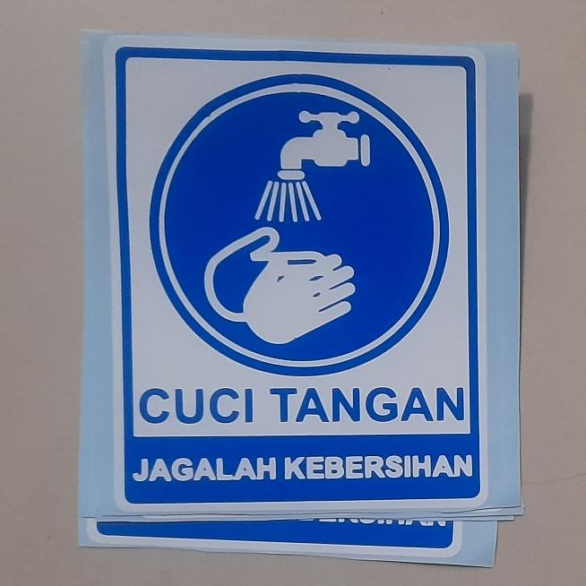 Jual stiker timbul 20cm sign cuci tangan wash hand tulisan - Kota ...
