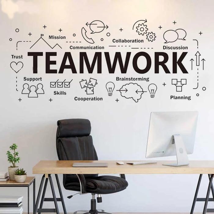 Jual Wall Sticker Stiker Dinding Teamwork Kerja sama Kantor Kerja ...