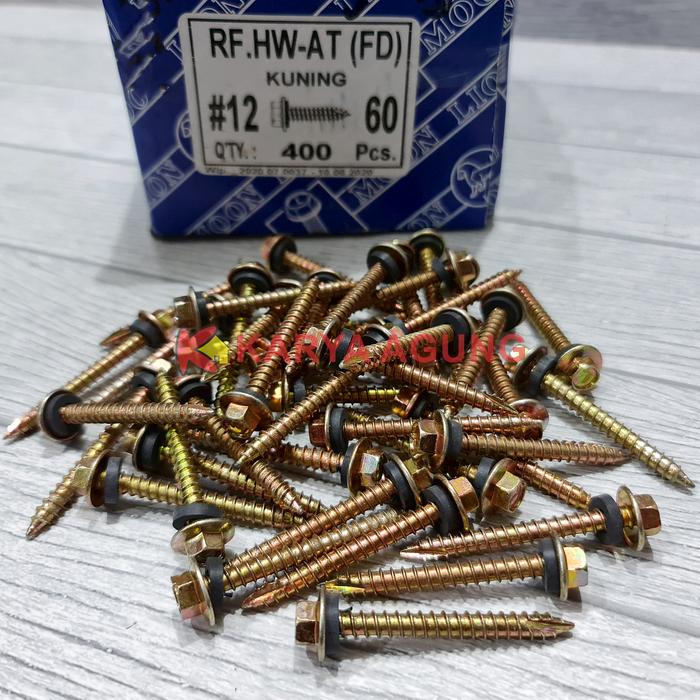 Jual 1 box] Baut Drilling Atap Rangka Kayu Kuning 6cm M5 x 60 Skrup ...