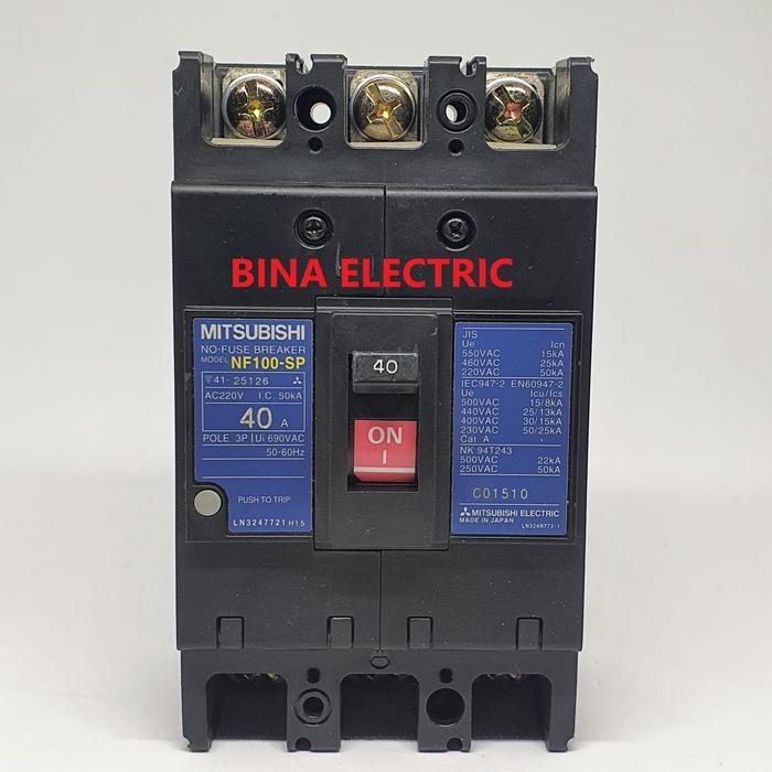 Jual MCCB Mitsubishi NF100-SP 3P 40A / NFB Mitsubishi NF100SP 3P 40A - Jakarta Pusat - Bina ...