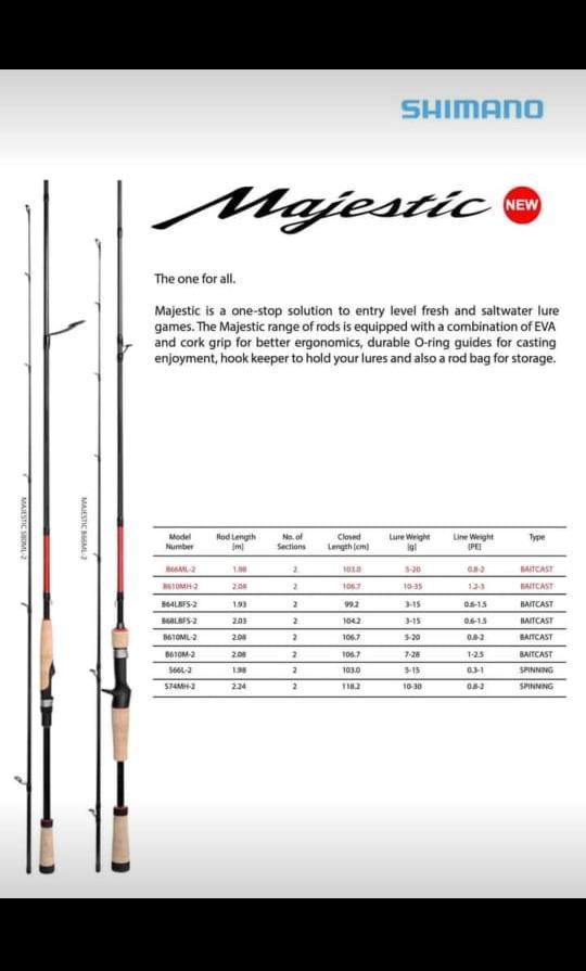 Jual Rod Joran Shimano Majestic B610ML-2 Baitcasting - Jakarta Barat - R2 Sport Fishing | Tokopedia