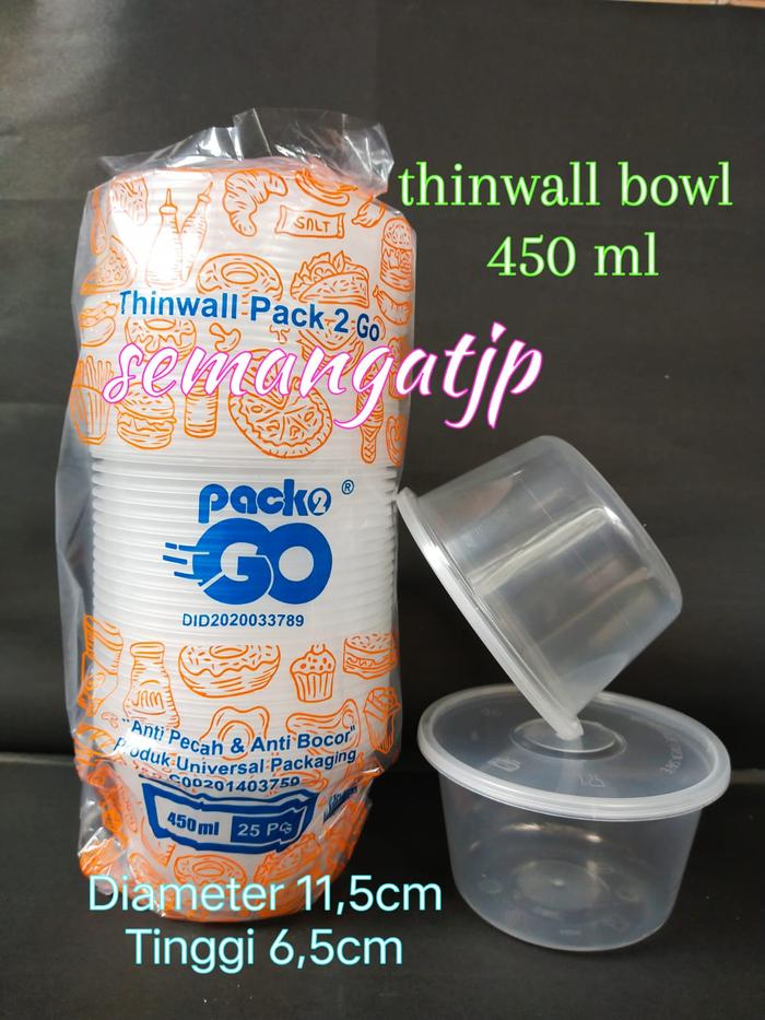 Promo @25 pc Thinwall 450 ml Bulat Food container Box Kotak Makan ...