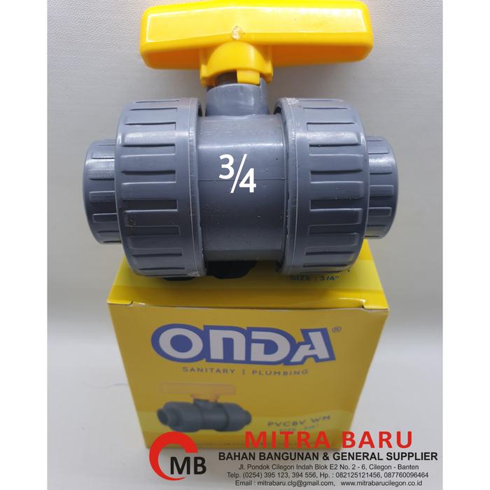 Jual STOP KRAN WATER MUR ONDA PVCBV WM. PVC Ball Valve Onda. VARIAN ...