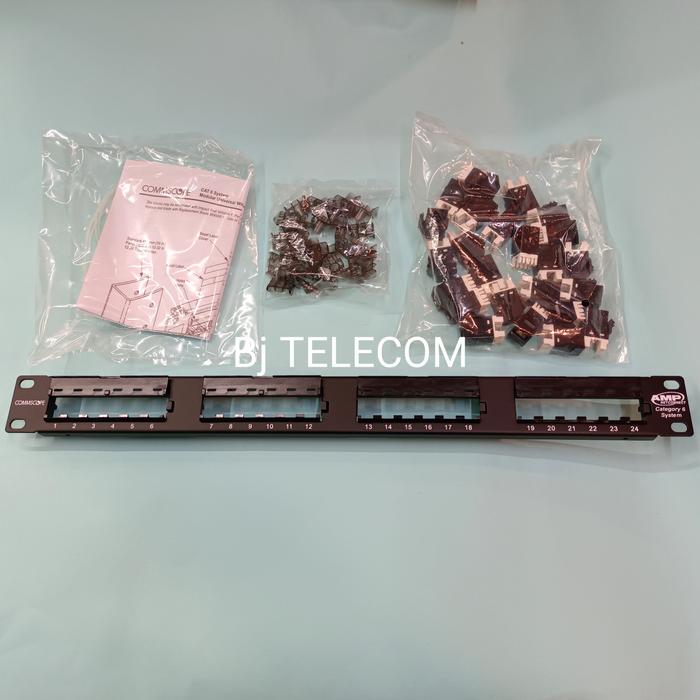 Jual patch panel 24 port AMP commscope lengkap modular Jack cat 6 ...