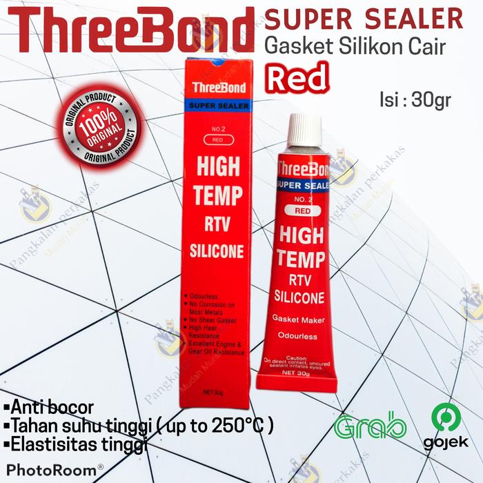 Jual threebond super sealer / lem gasket silicone red 30gr 100% ORI ...