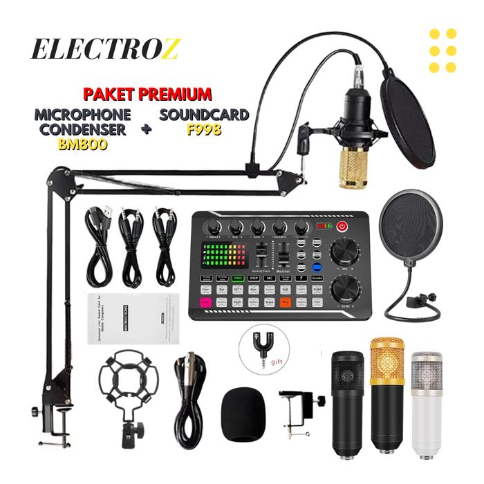 Jual Microphone BM800 PAKET PREMIUM Mic Condenser Recording Soundcard ...