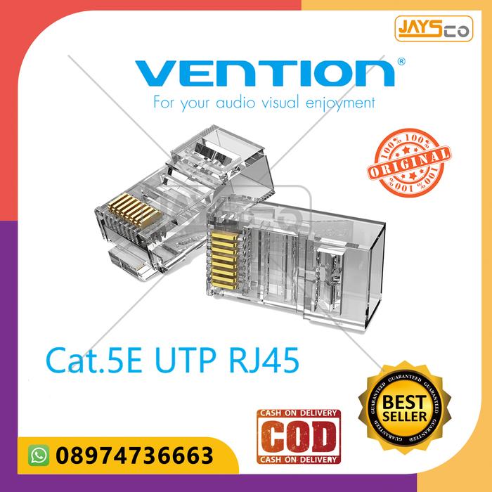 Jual Vention Konektor RJ45 Cat 5e UTP Modular Network Head Connector 5 ...