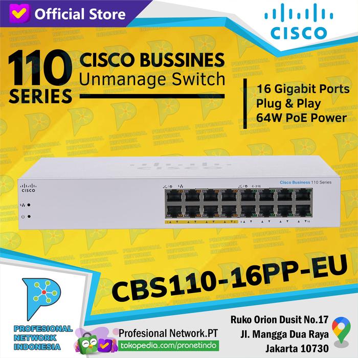 Promo CISCO CBS110-16PP-EU 110 Series Bussiness Unmanaged Switch cbs110 ...