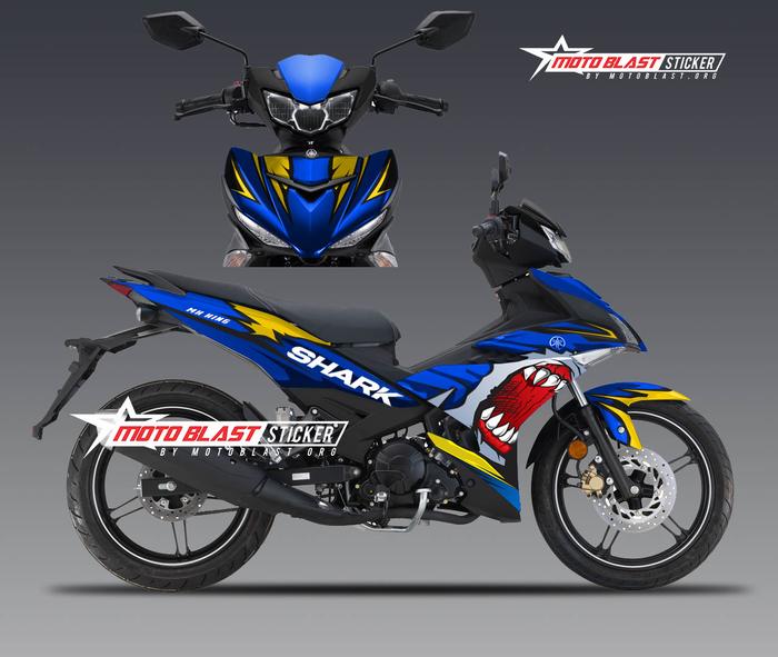 Jual Decal Sticker Motor Motoblast - MX King 150 Livery Blue Shark ...