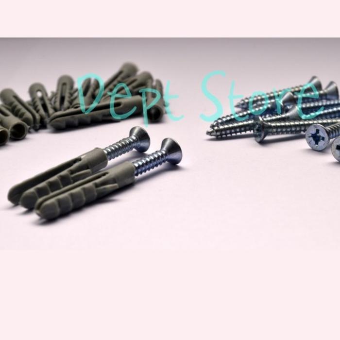 Jual Skrup S6x1 1/4 inch Sekrup Self Tapping Screws Flat Head + Fixer ...