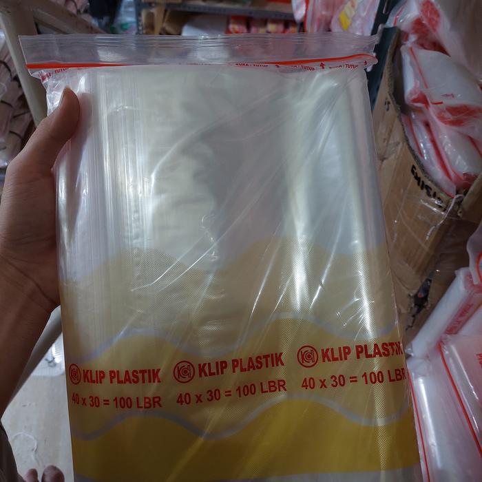 Jual Kantong Zipper Ziplock Besar 30x40 / Clip Plastik Baju 30x40cm ...