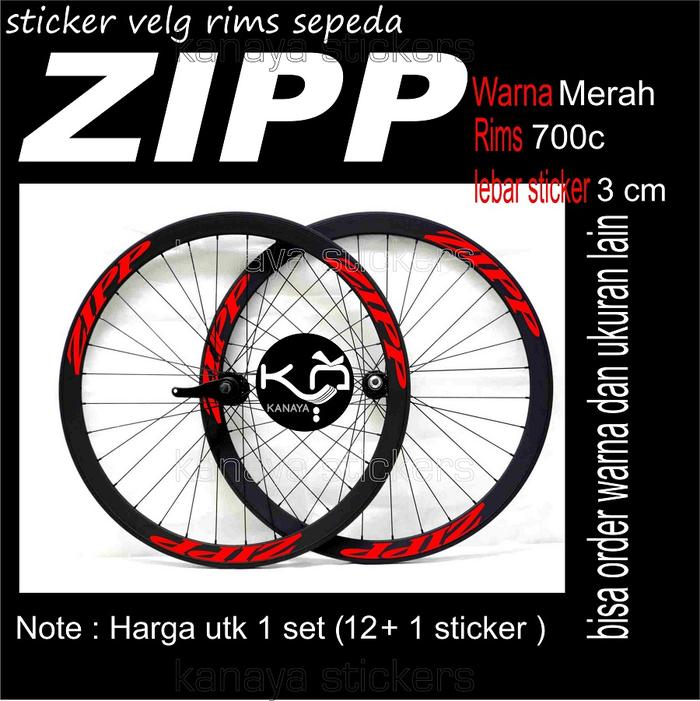 Jual sticker ZIPP road bike stickers rims decal 700c special edition 3 ...